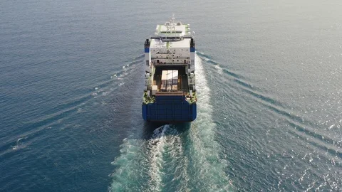 Aerial follow footage of a Large RoRo (R... | Stock Video | Pond5