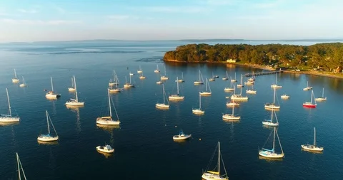 Aerial footage of Callala Bay Beach at C... | Stock Video | Pond5