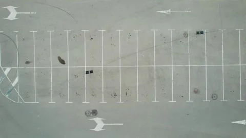 Aerial footage of empty parking lot. Roa... | Stock Video | Pond5