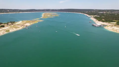 Aerial footage of Lake Travis near Austi... | Stock Video | Pond5