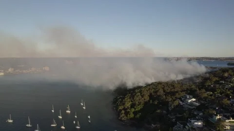 Aerial Footage side Pan Sydney Back burn... | Stock Video | Pond5