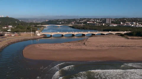 Aerial footage of Umgeni River flowing i... | Stock Video | Pond5