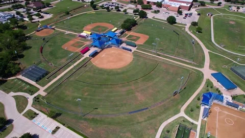 Aerial footage of the Unity Park Basebal... | Stock Video | Pond5