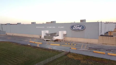 Aerial Of Ford Woodhaven Stamping Plant ... | Stock Video | Pond5