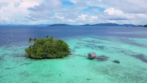 Aerial of Friwen island in Raja Ampat in... | Stock Video | Pond5