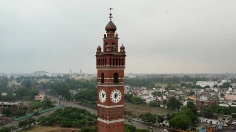 Aerial of the Historical Indian Clock To... | Stock Video | Pond5