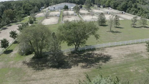 Aerial Horse Stable Reveal 4K@24FPS DLOG | Stock Video | Pond5