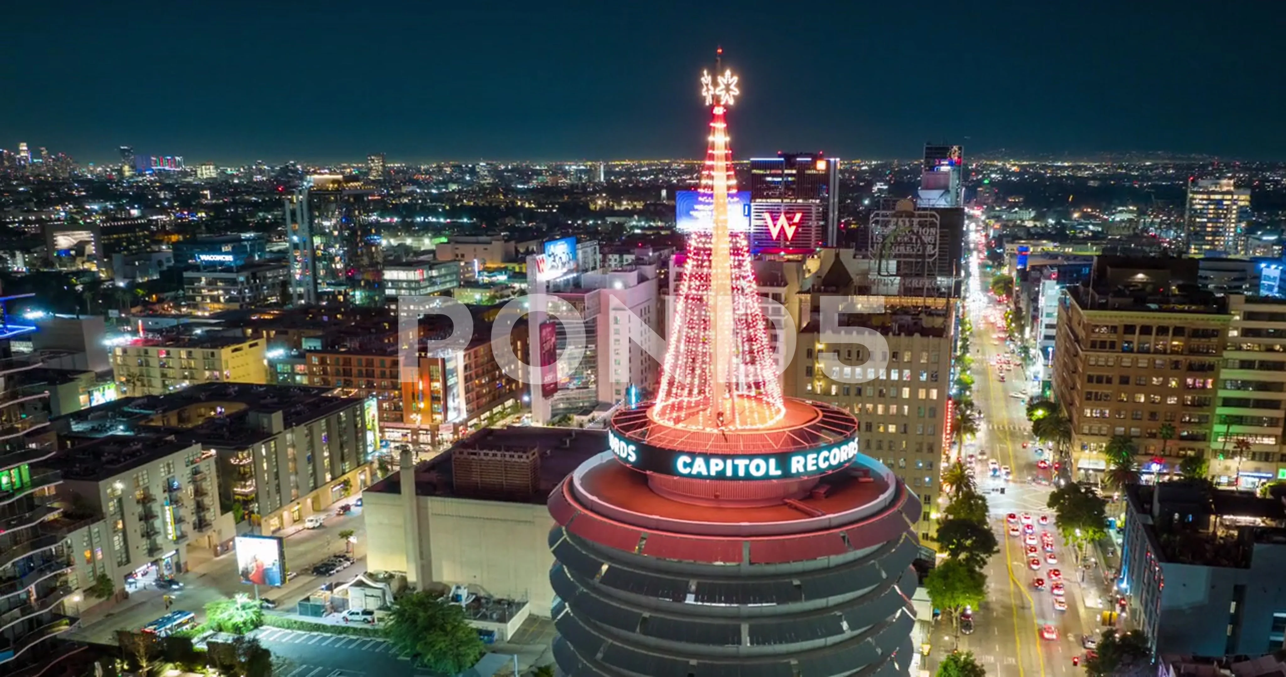 Capitol Records Building At Night