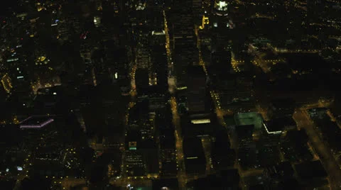 Aerial illuminated overhead night view C... | Stock Video | Pond5