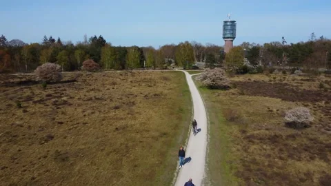 aerial images of cyclists on the cycle p... | Stock Video | Pond5