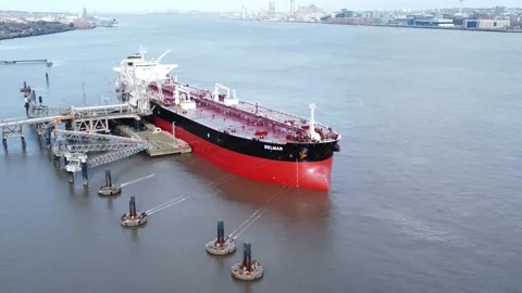 Loading Ship Pulling At Loading When Port Stock Footage ~ Royalty Free ...