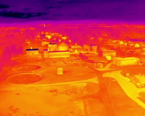 Aerial infrared thermal view of wastewat... | Stock Video | Pond5