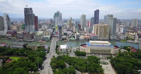 Aerial of Intramuros, Manila, Philippine... | Stock Video | Pond5