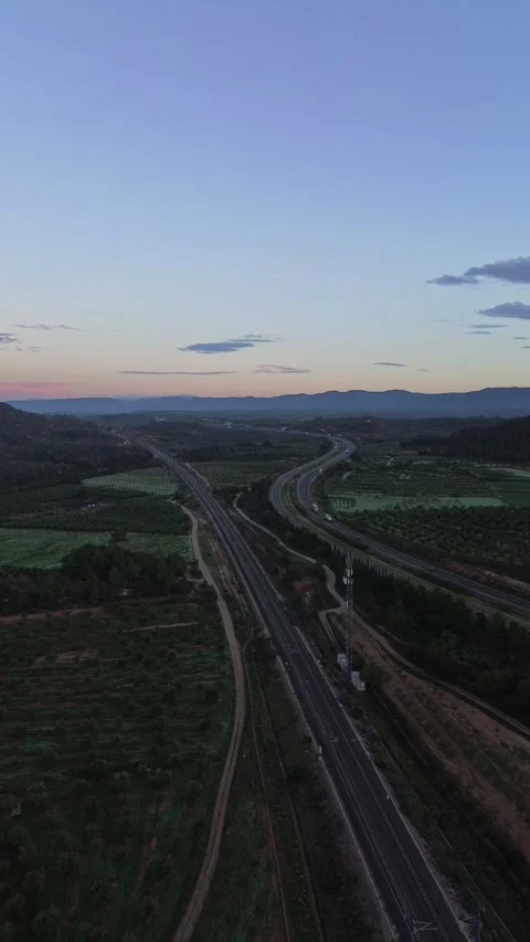 Aerial Landing of AP-2 Highway during Tw... | Stock Video | Pond5