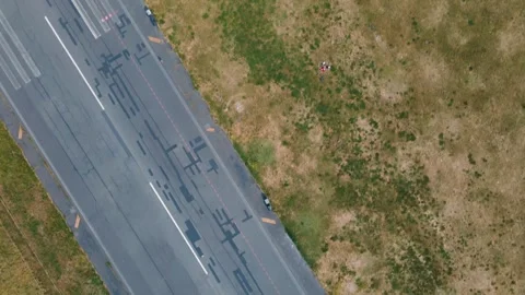 Aerial landscape of runway at Tempelhof ... | Stock Video | Pond5