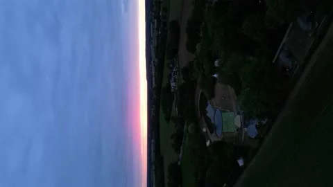 Aerial Late Evening View Of Glamping Par... | Stock Video | Pond5