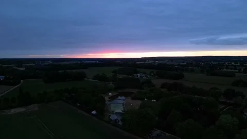 Aerial Late Evening View Of Glamping Par... | Stock Video | Pond5