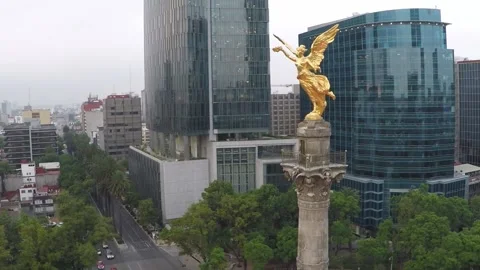 Aerial, lateral view of Angel of Indepen... | Stock Video | Pond5