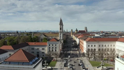 Aerial of the Ludwigstrasse around the L... | Stock Video | Pond5