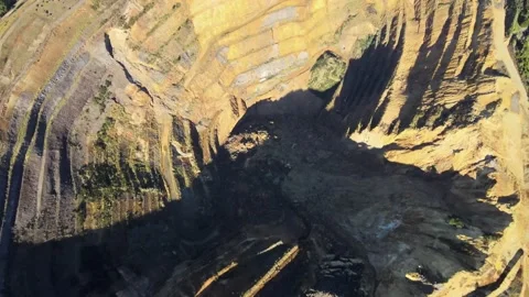 Aerial of massive slip in Martha Gold Mi... | Stock Video | Pond5