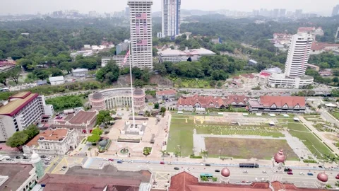 Aerial, Merdeka Independence Square in K... | Stock Video | Pond5