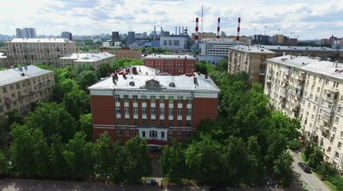 Aerial Moscow School Building | Stock Video | Pond5