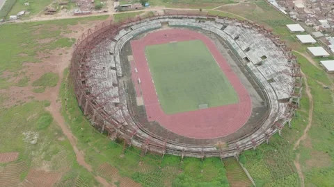 AERIAL - New Jos Stadium, football, Jos ... | Stock Video | Pond5
