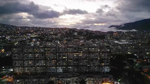 Aerial night view of famous slums of Car... | Stock Video | Pond5