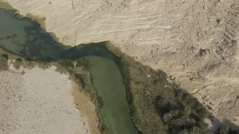 Aerial, Oasis In Wadi Al Nakheel, Oman. | Stock Video | Pond5