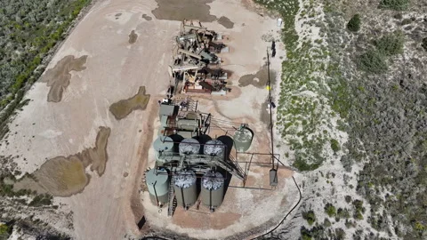 Aerial oil well rigs pumping Utah high s... | Stock Video | Pond5