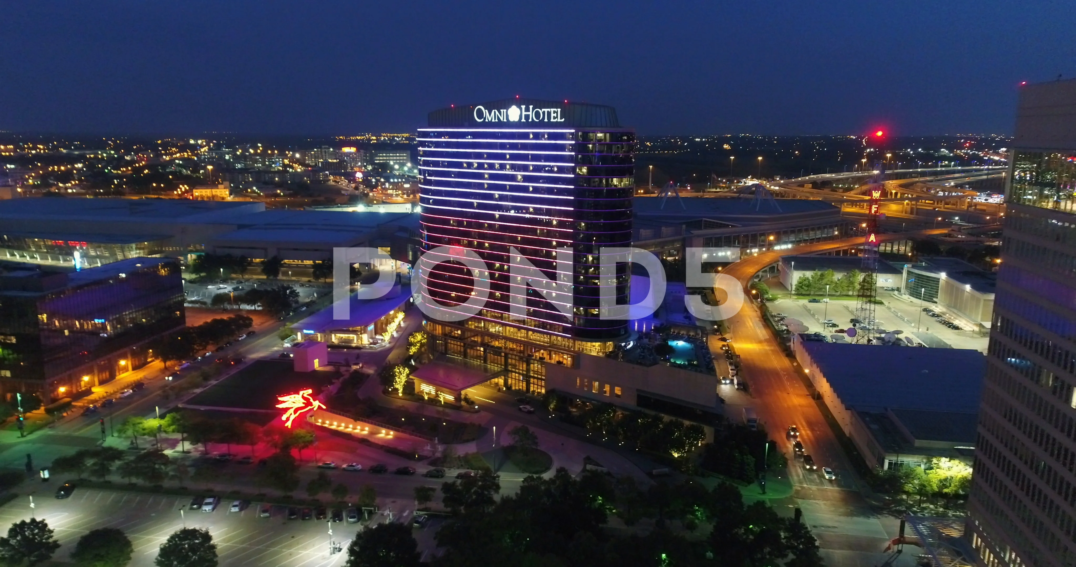 Omni Dallas Skyline At Night