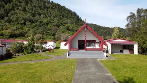 Aerial opening to traditional Marae Maor... | Stock Video | Pond5