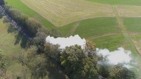 Aerial over head view of an antique rest... | Stock Video | Pond5