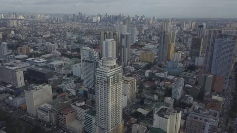 Aerial Over Malate district skyline,Mani... | Stock Video | Pond5