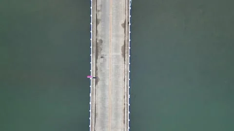 Aerial overhead shot of bridge in Bato t... | Stock Video | Pond5