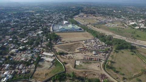 Aerial overview of Dajabon border betwee... | Stock Video | Pond5