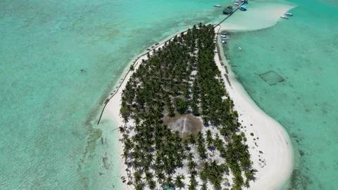Aerial overview of luxury Onok Island in... | Stock Video | Pond5