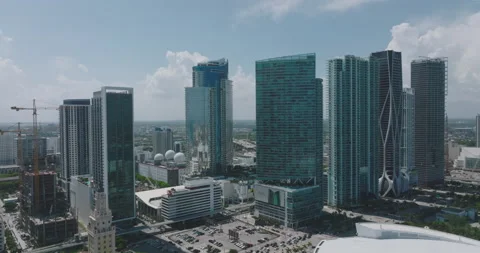 Aerial overview of Miami Downtown | Stock Video | Pond5