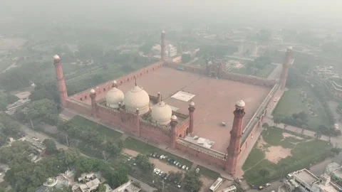 Aerial Overview Shot Of Badshahi Mosque ... | Stock Video | Pond5