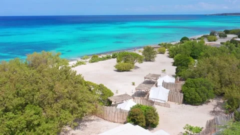 Aerial panoramic view Eco Del Mar beach ... | Stock Video | Pond5