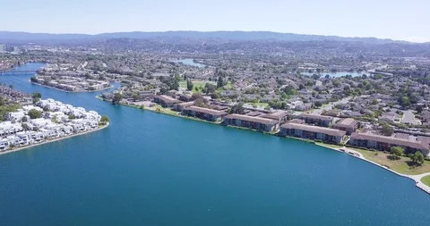 aerial panoramic water front view of met... | Stock Video | Pond5