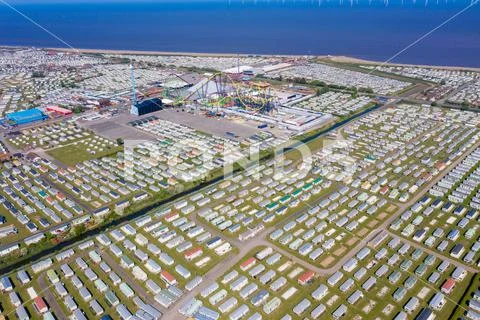 Aerial photo showing a top down view of caravans and the caravan ...