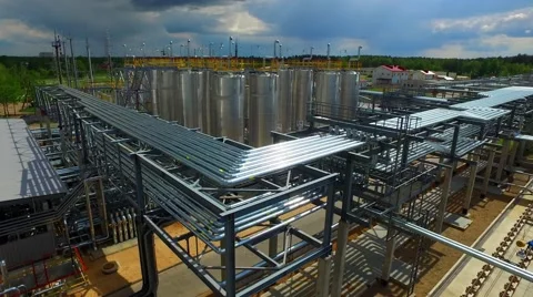Aerial photography of modern chemical co... | Stock Video | Pond5