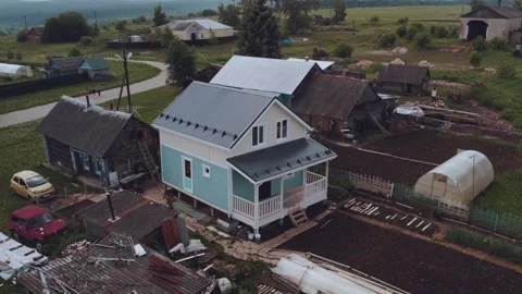 Aerial photography of a private house in... | Stock Video | Pond5