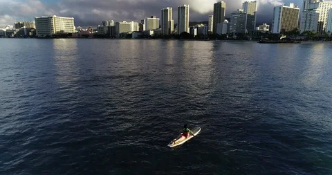 Aerial point of view, tourist having sur... | Stock Video | Pond5