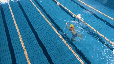 Swimmer From Above Stock Video Footage | Royalty Free Swimmer From ...