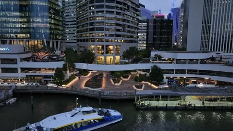 Aerial pull away shot of Brisbane's Eagl... | Stock Video | Pond5