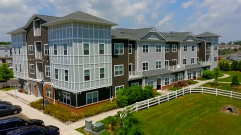 Aerial Pull Away Shot of Modern Luxury A... | Stock Video | Pond5