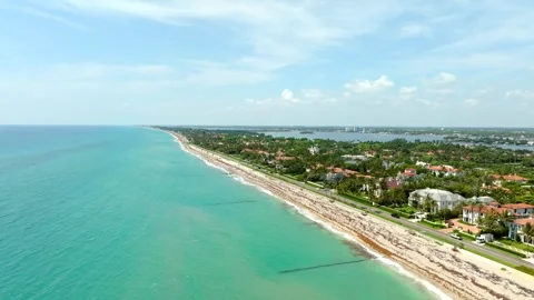 Aerial pull out shot Palm Beach Florida ... | Stock Video | Pond5
