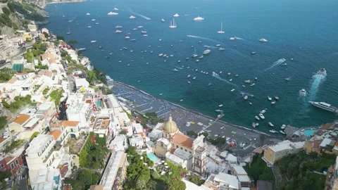 Aerial Pullback Reveals Positano Bay alo... | Stock Video | Pond5